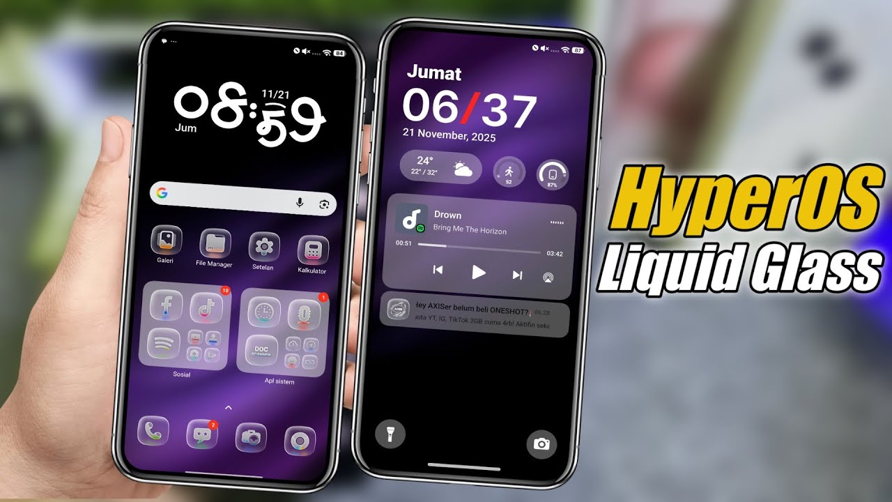 Tema HyperOS Liquid Glass Style Effect Redmi dan Xiaomi - YouTube