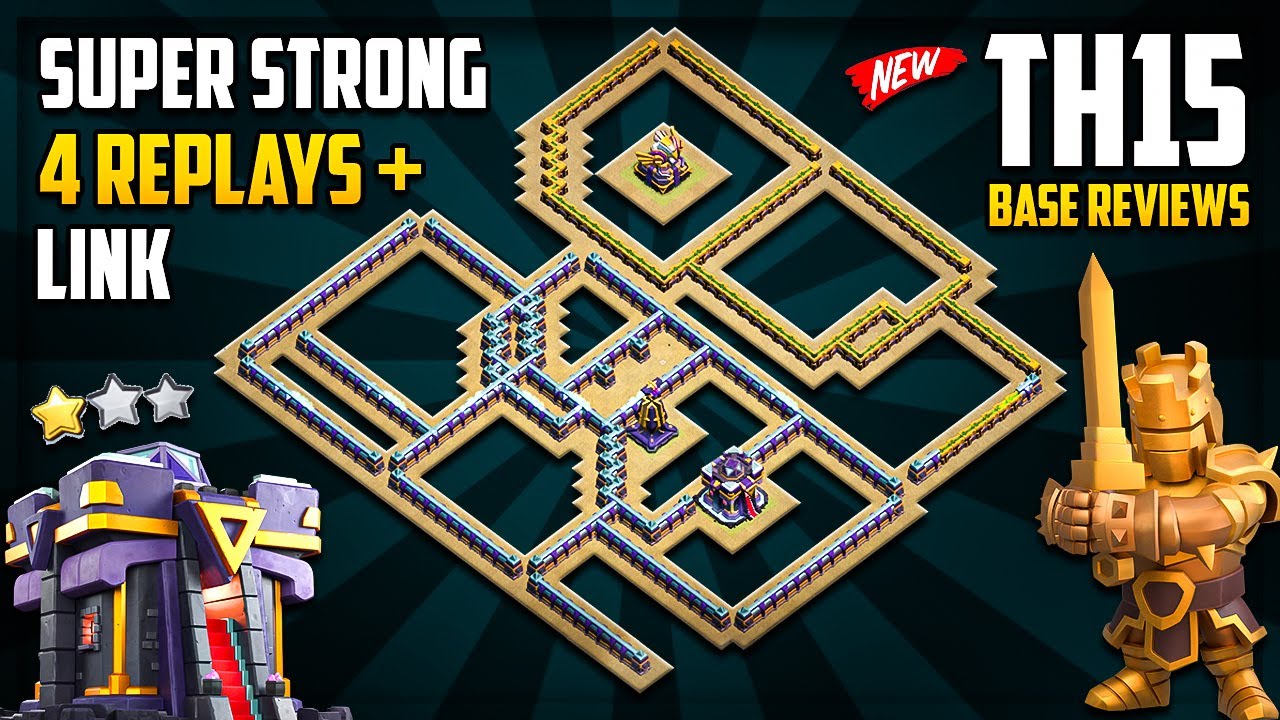 Best TH15 War Base Link + 4 Replays Only 1 Star Th15 Base COC | Strong ...