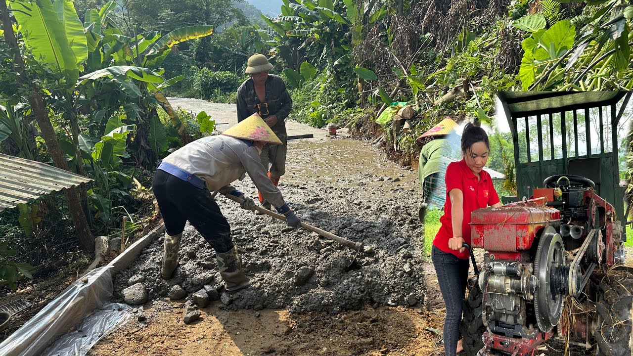 Highlanders make rural concrete roads - YouTube