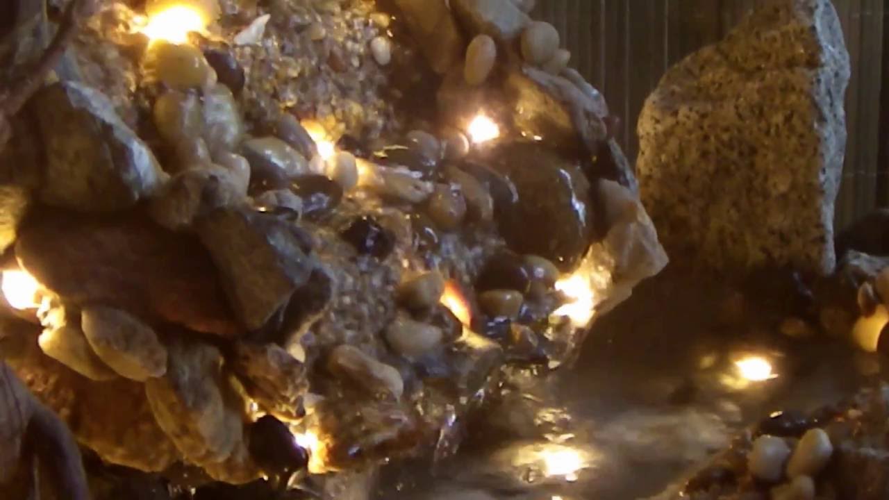 Tabletop Water Fountain with 40 Battery Powered LED lights - YouTube