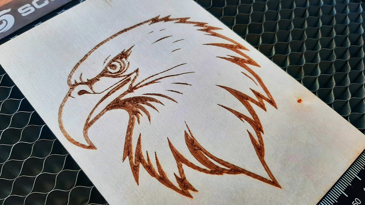 Laser Engraving an EAGLE Portrait Design / Mesmerizing Wood Art - YouTube