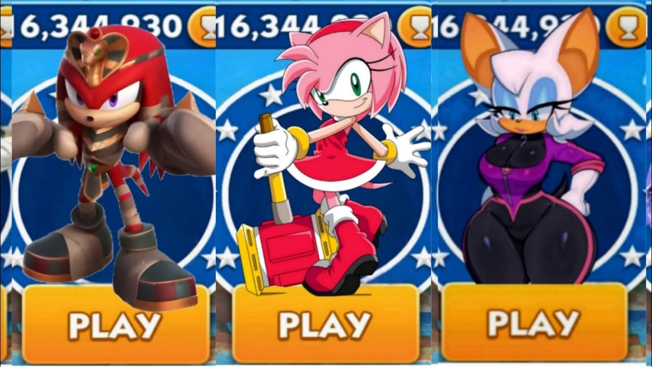 Sonic Dash - Mummy Knuckles VS Paladin Amy VS Rouge Dash _ Movie Sonic ...