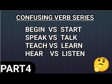 “Begin vs Start | Speak vs Talk | Teach vs Learn | Hear vs Listen – Don ...