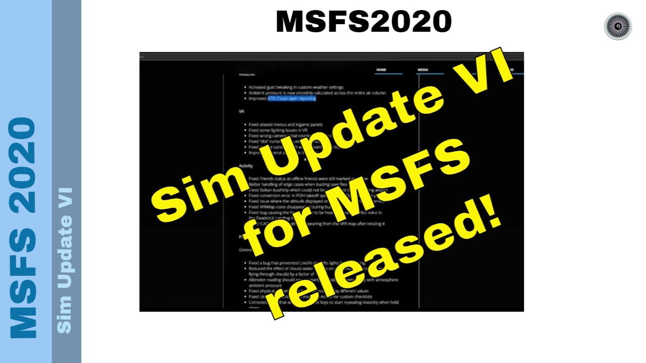 Flight Simulator 2020 - MSFS Update - Sim Update VI - released - YouTube