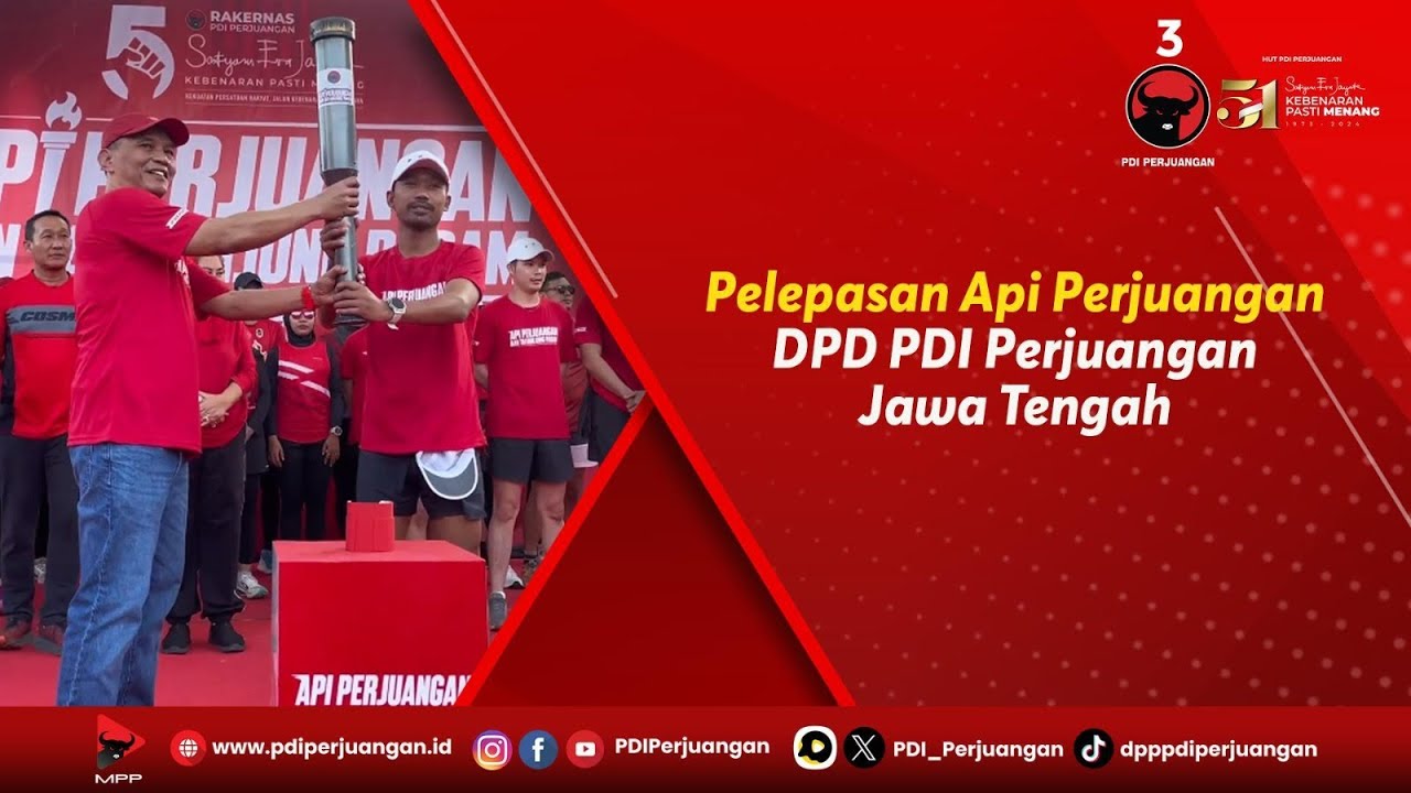 Pelepasan Api Perjuangan DPD PDI Perjuangan Jawa Tengah - YouTube