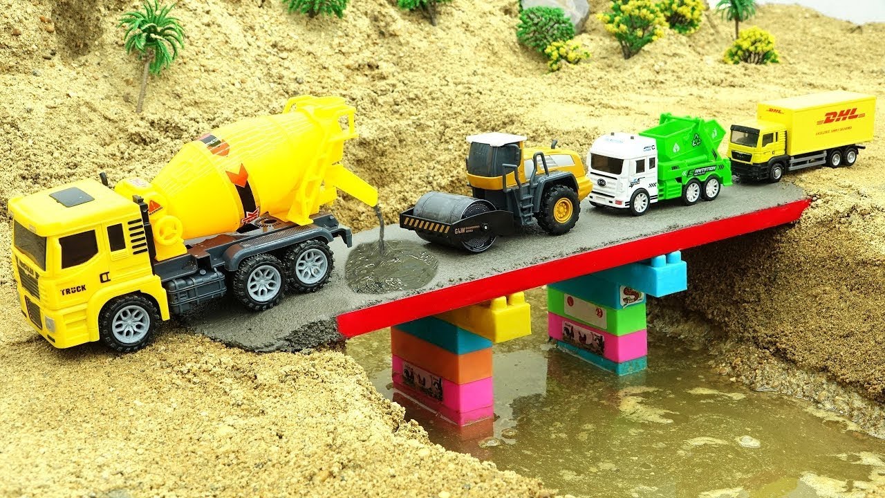Bridge Construction Vehicles Concrete, Road Roller, Fire Truck,Train ...