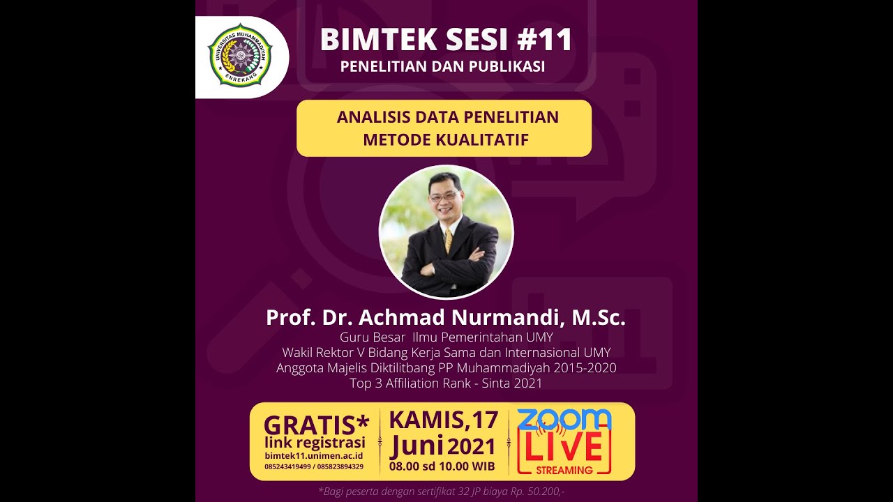 #11 Bimtek Penelitian Kualitatif (Analisis dan Publikasinya) Hari Kedua ...