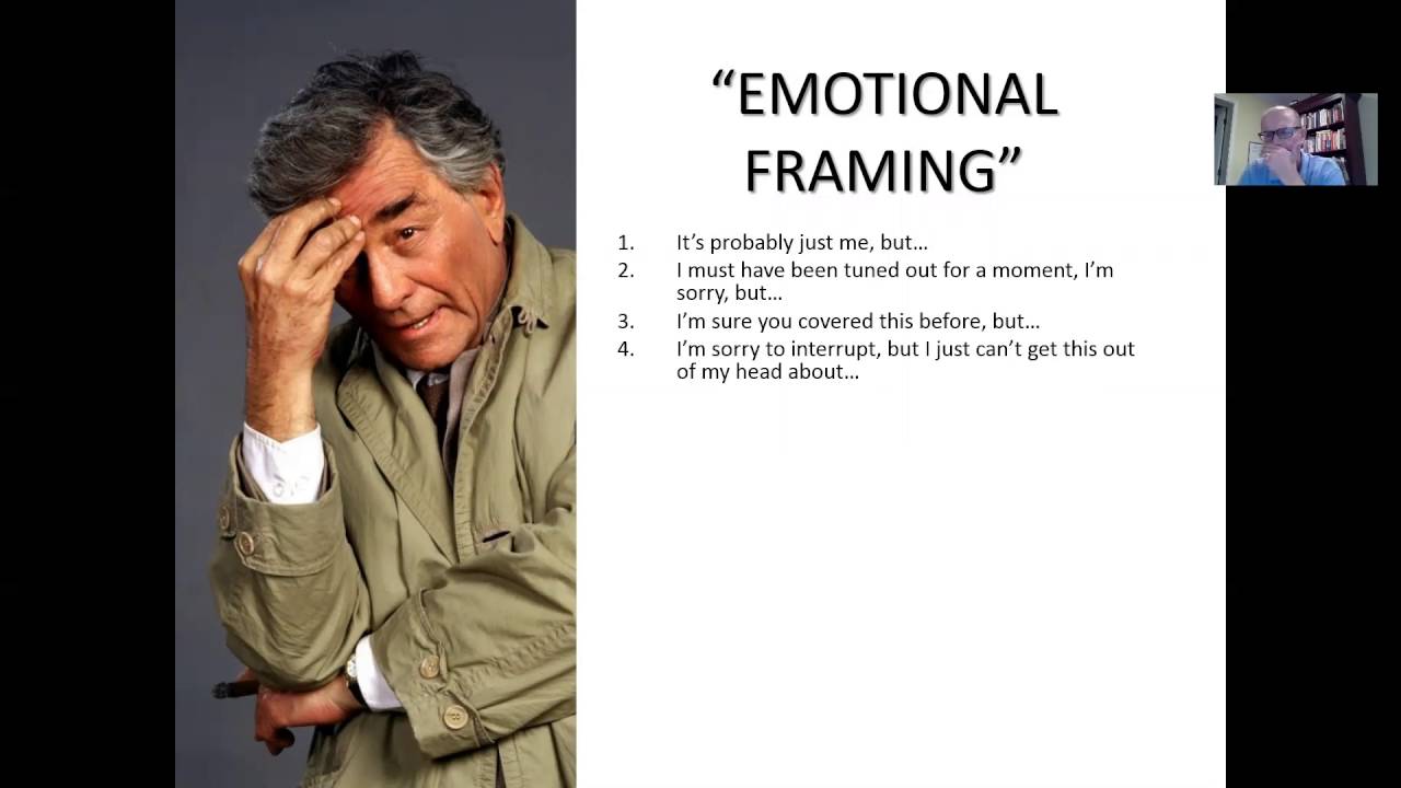 EMOTIONAL FRAMING Columbo SEPT 30 2016 - YouTube