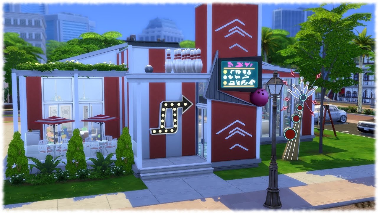The Sims 4: Speed Build // BOWLING ALLEY // NO CC - YouTube