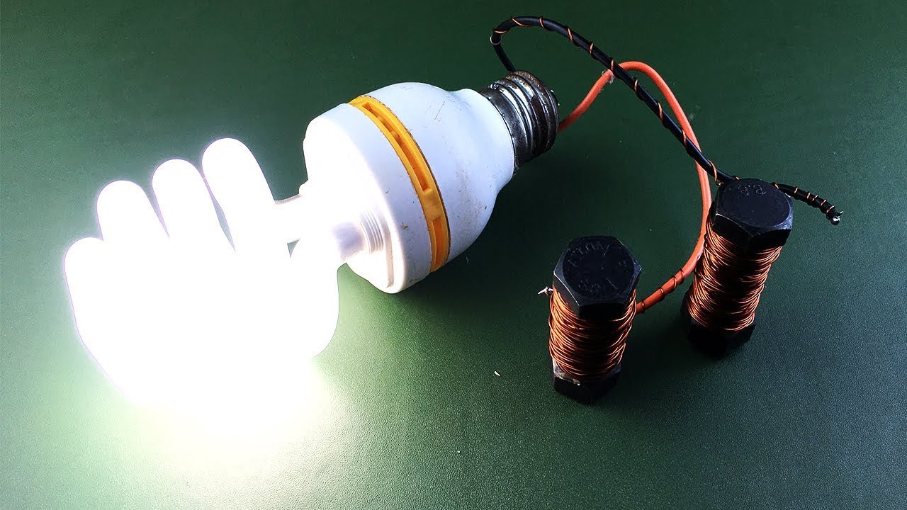 Free energy light bulb generator with dc motor , self running machine ...