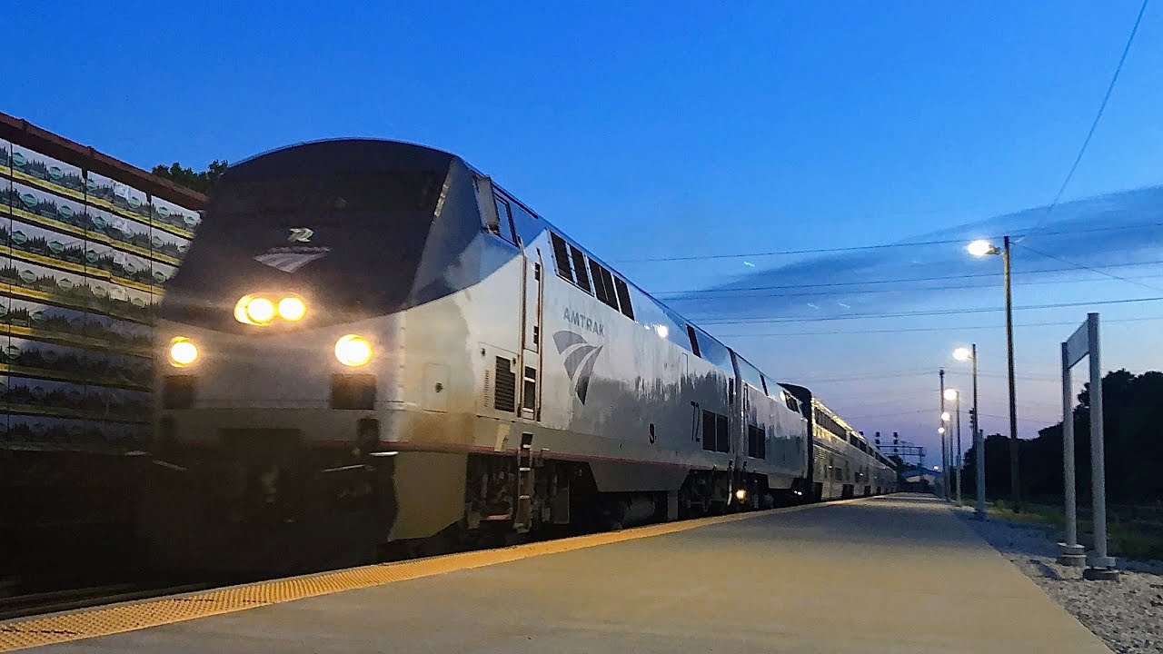 Amtrak 30 Capitol Limited Makes a Stop at Elkhart, IN station - YouTube