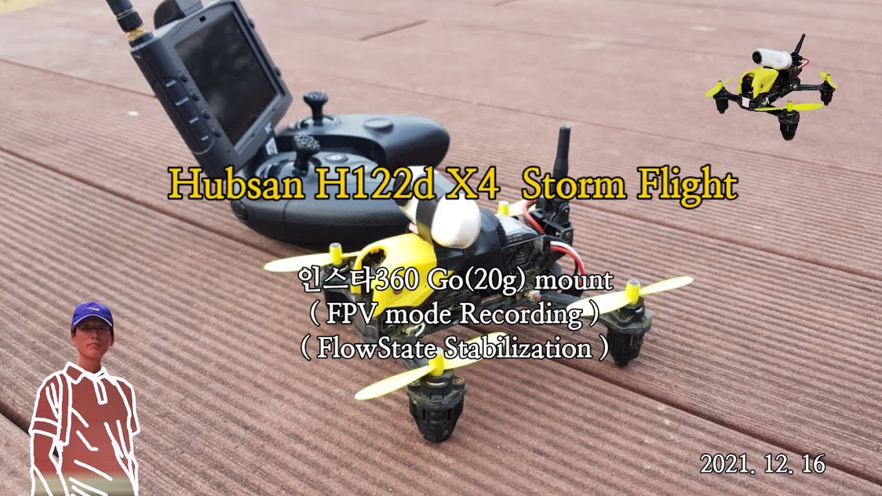 Hubsan H122d X4 Storm+Insta360 Go mount(21.12.16) - YouTube