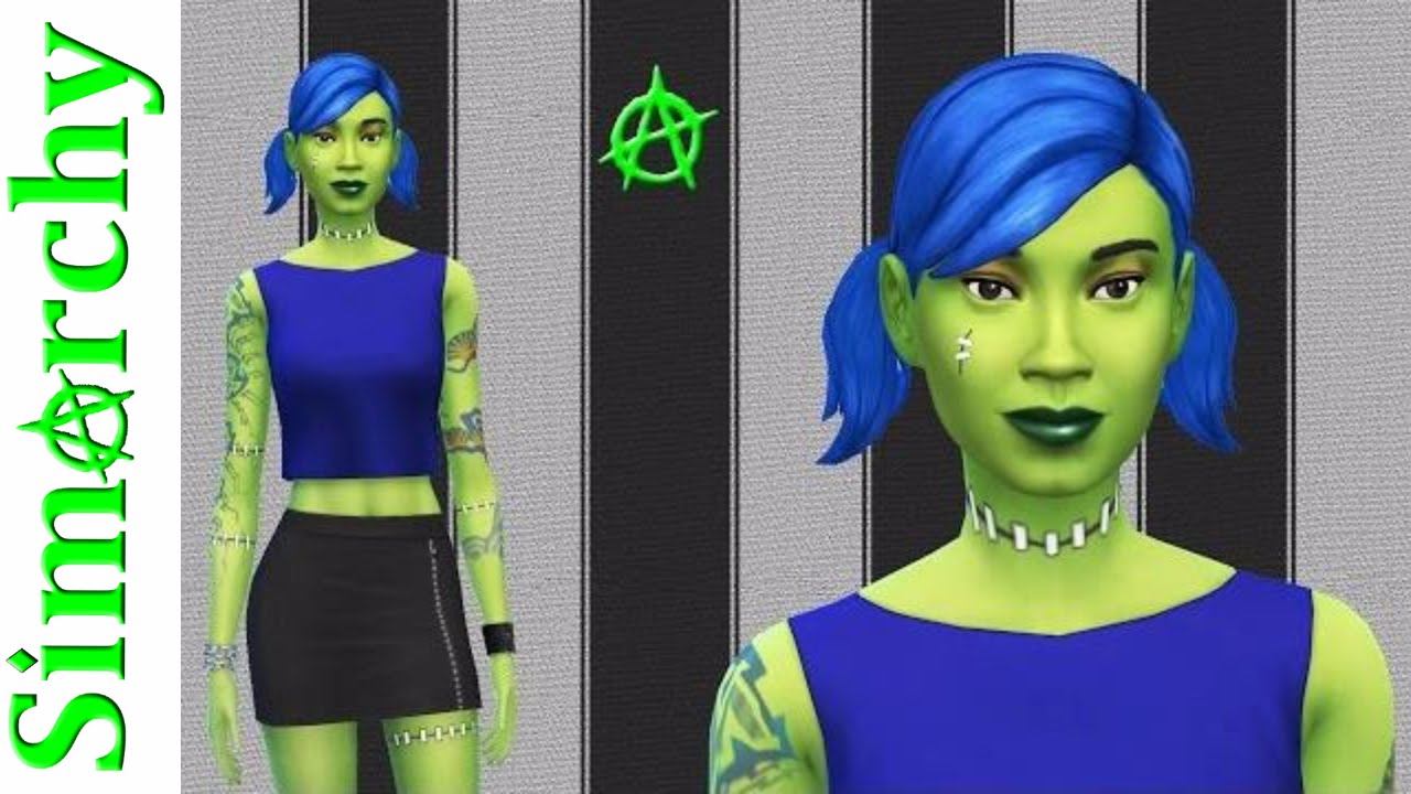 Let's Play Sims 4 Create A Sim CAS - Frankenstein Girl Halloween ...