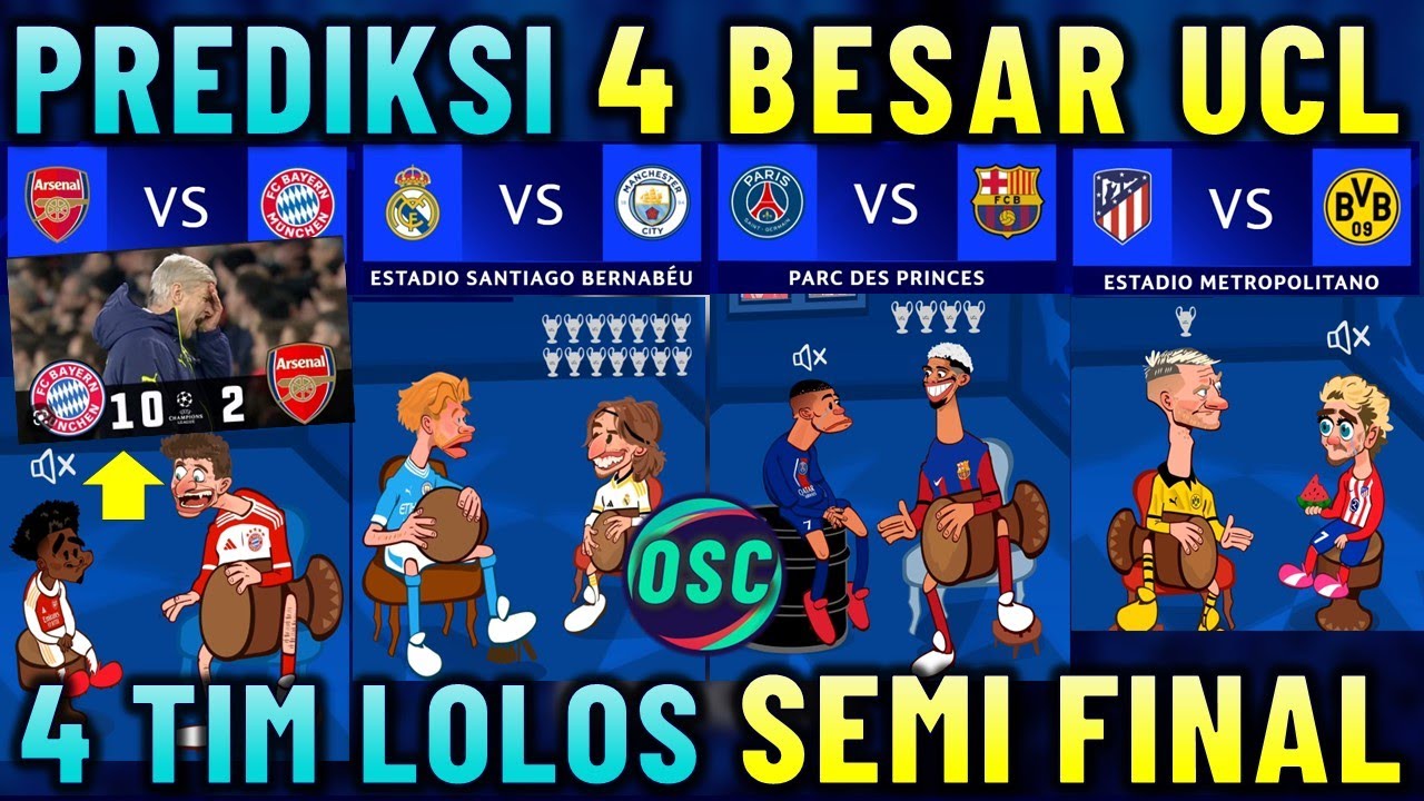 PREDIKSI 4 BESAR UCL MENURUT OSC !! DELAPAN BESAR LIGA CHAMPION ...