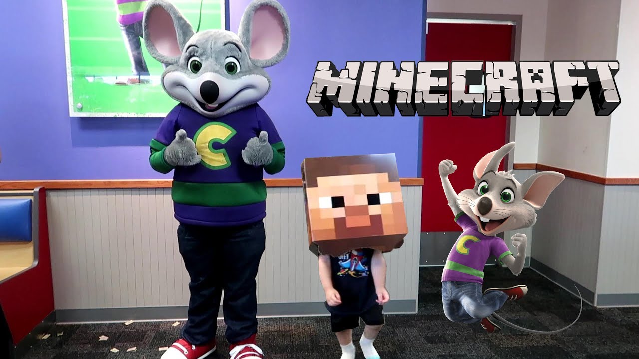 Chuck E Cheese meets Minecraft Steve - YouTube