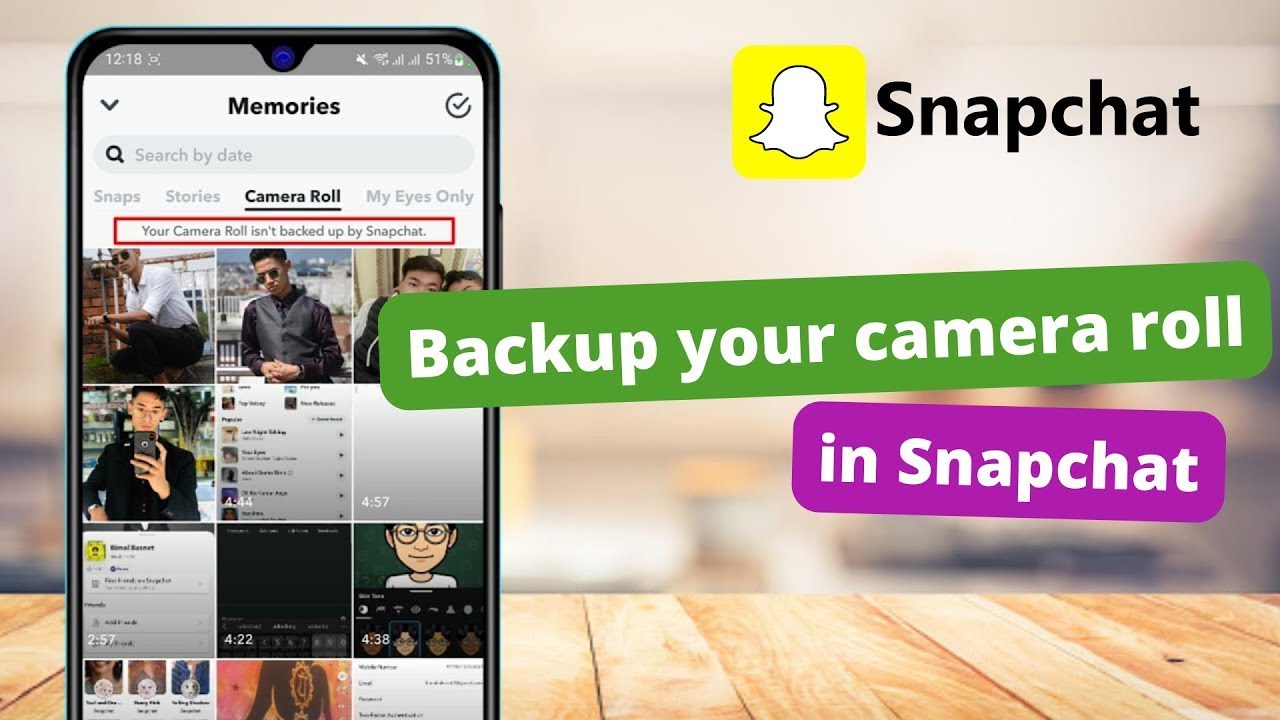 How to Back Up Camera Roll in Snapchat !! - YouTube
