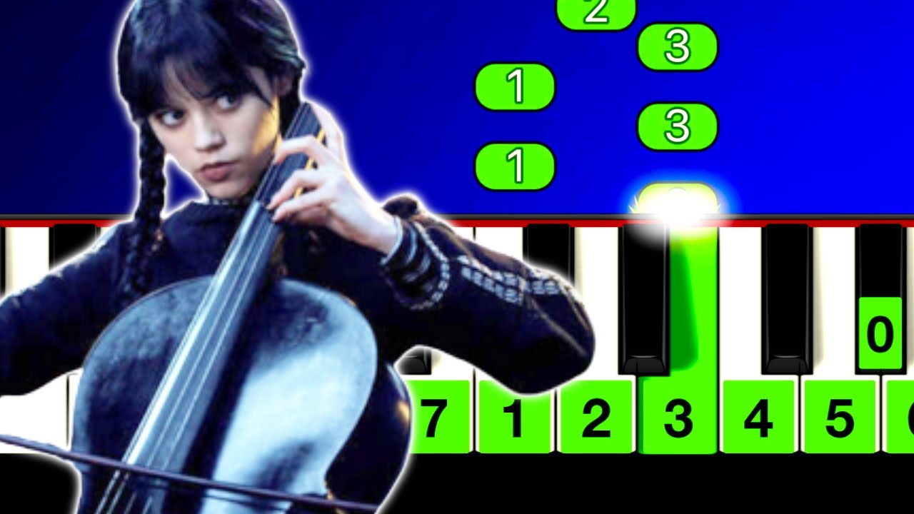 Wednesday Plays The Cello - Wednesday Piano Cover Tutorial (Très facile ...