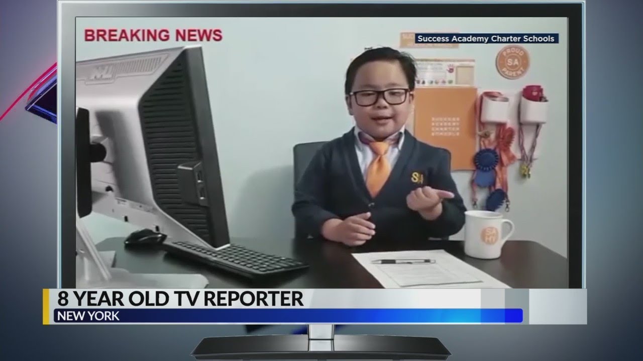 8 year old TV reporter - YouTube
