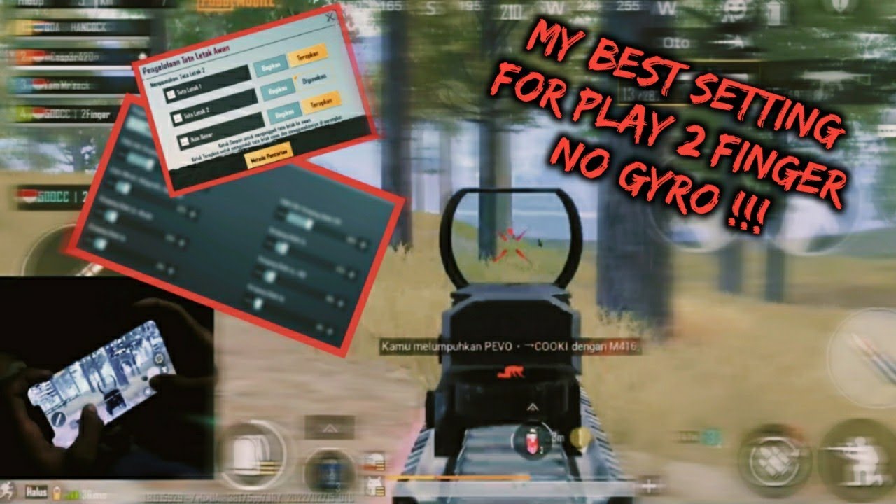BEST SETTING PUBG MOBILE 2 FINGER WITHOUT GYRO !!! CODE LAYOUT ...