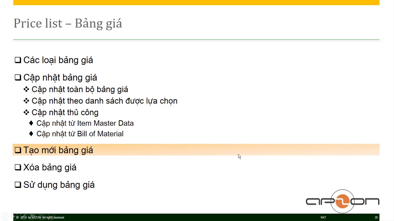 Price list - Bảng giá bán hàng/mua hàng - YouTube