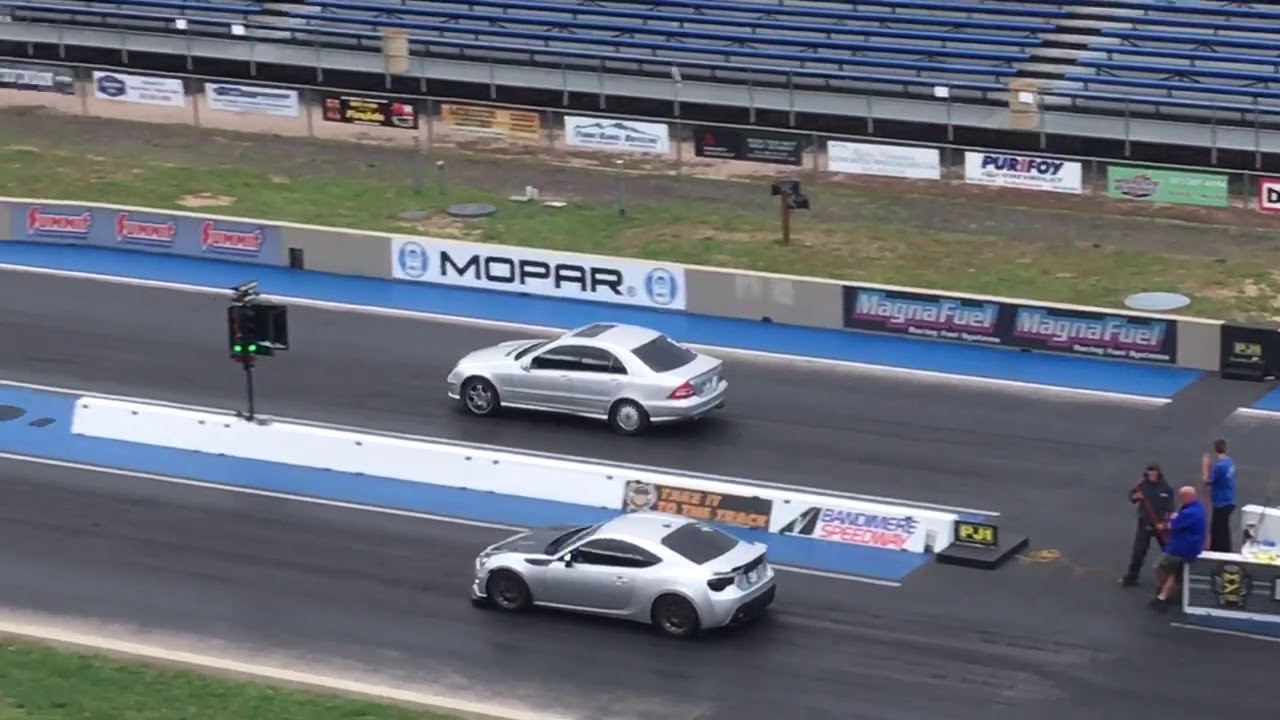 Mercedes c55 amg supercharged 1/4 mile runs 11.7 perfect reaction time ...