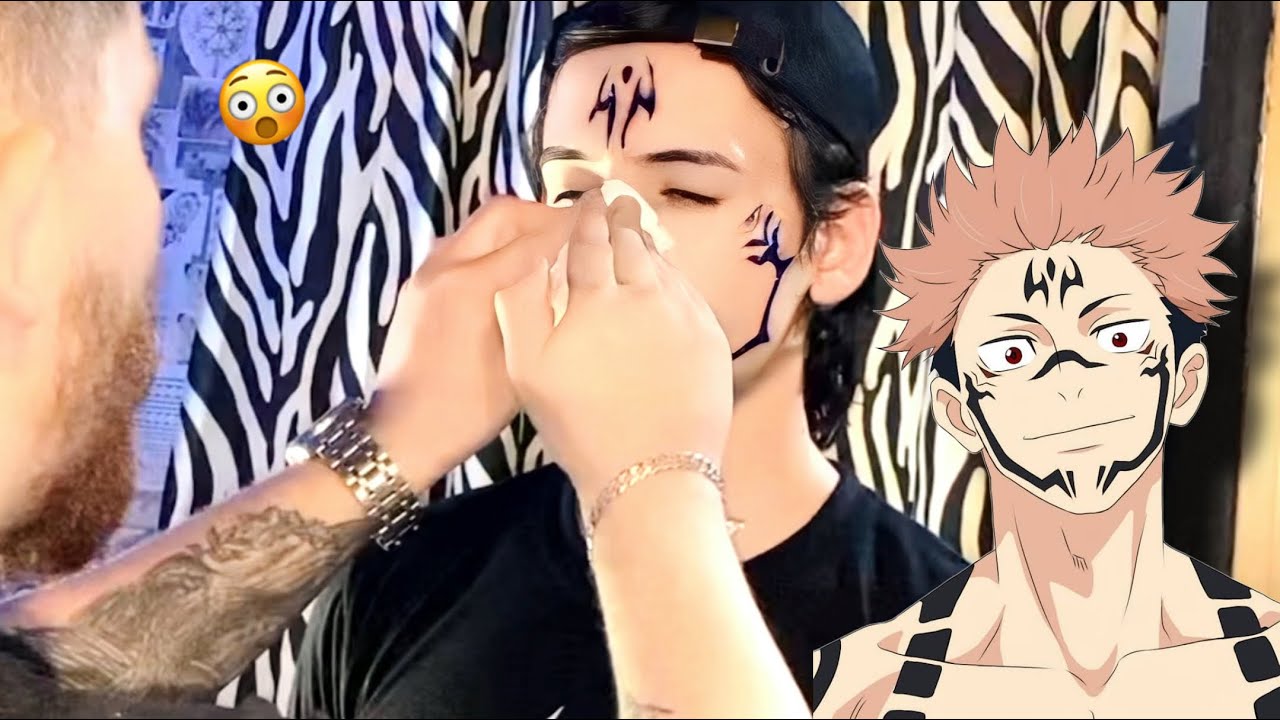 Finally!! I made Sukuna Tattoos on my Face😧 - YouTube