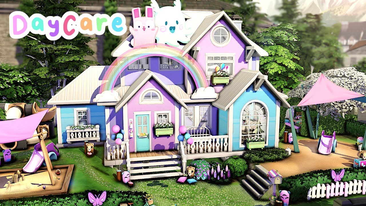 DayCare 🌈 | The Sims 4 - Speed Build (NO CC) - YouTube