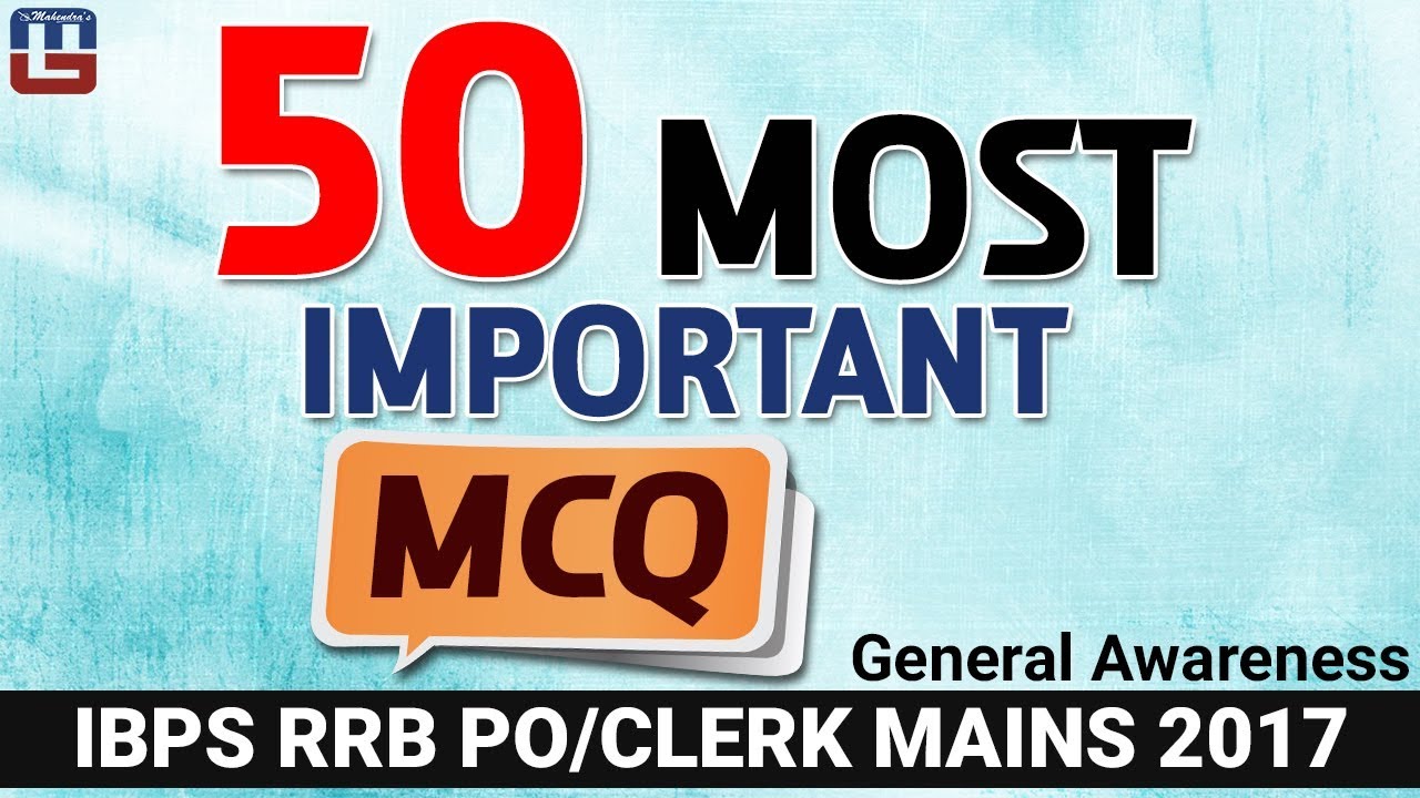 50 Most Important MCQ (Multiple Choice Question) | General Awareness ...