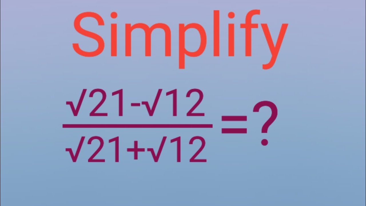 Nice Math Simplification/How can do it!!! - YouTube
