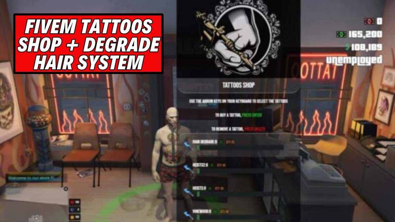 Fivem Tattoos Shop + Degrade Hair System - Fivem Scripts - YouTube