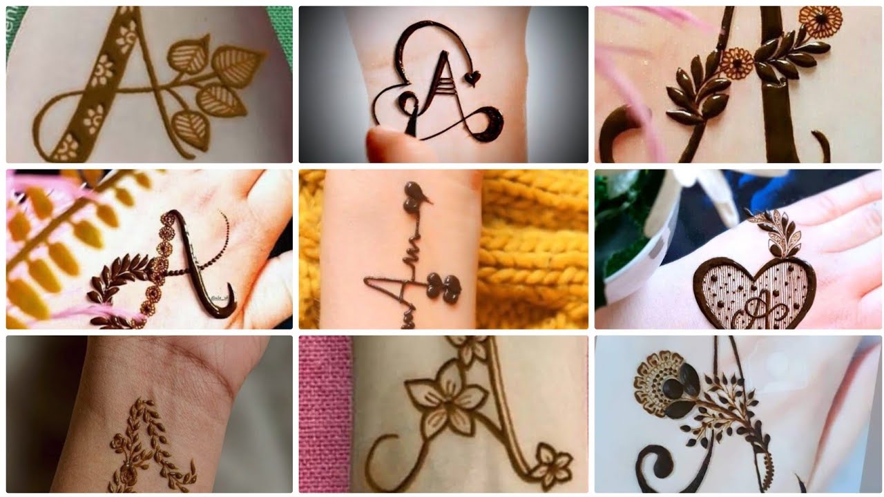 "A"alphabet letter mehndi|A letter mehndi ideas|stylish letter tattoo ...