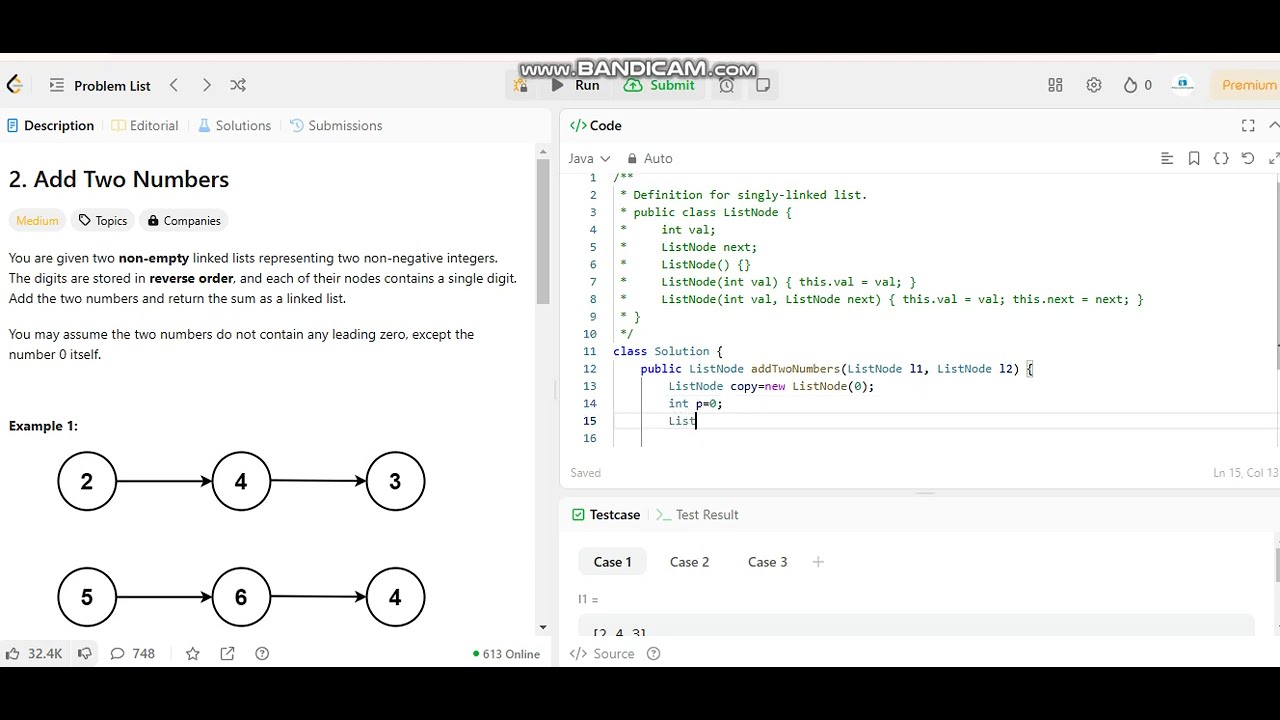 Linklist Leetcode Problems Add Two Numbers Youtube 2526