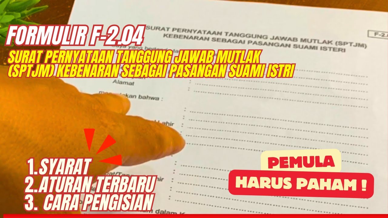 Contoh SPTJM Kebenaran sebagai Pasangan Suami Istri - YouTube