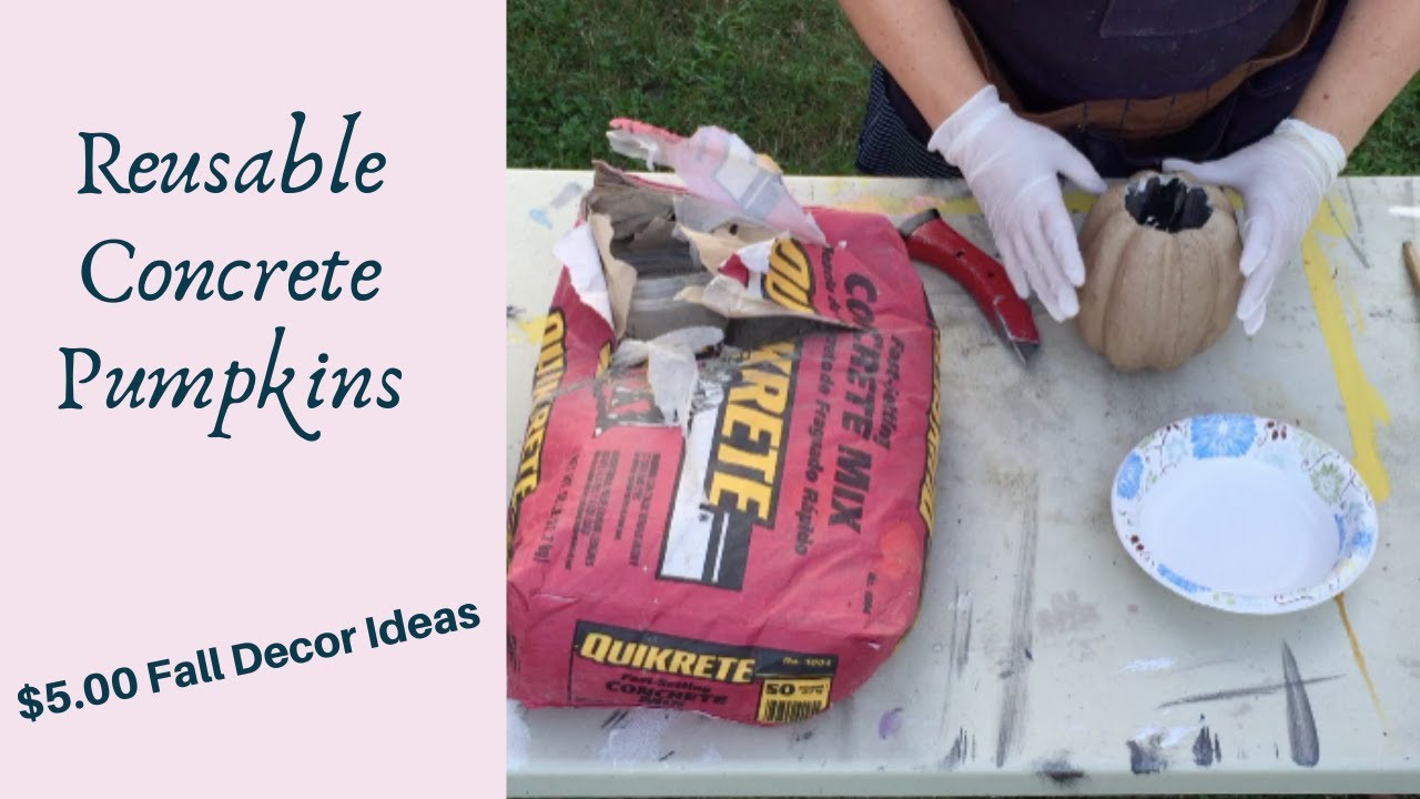 Fall Pumpkin Decor Ideas||DIY PUMPKIN DECOR||Concrete PUMPKIN Tutorial ...