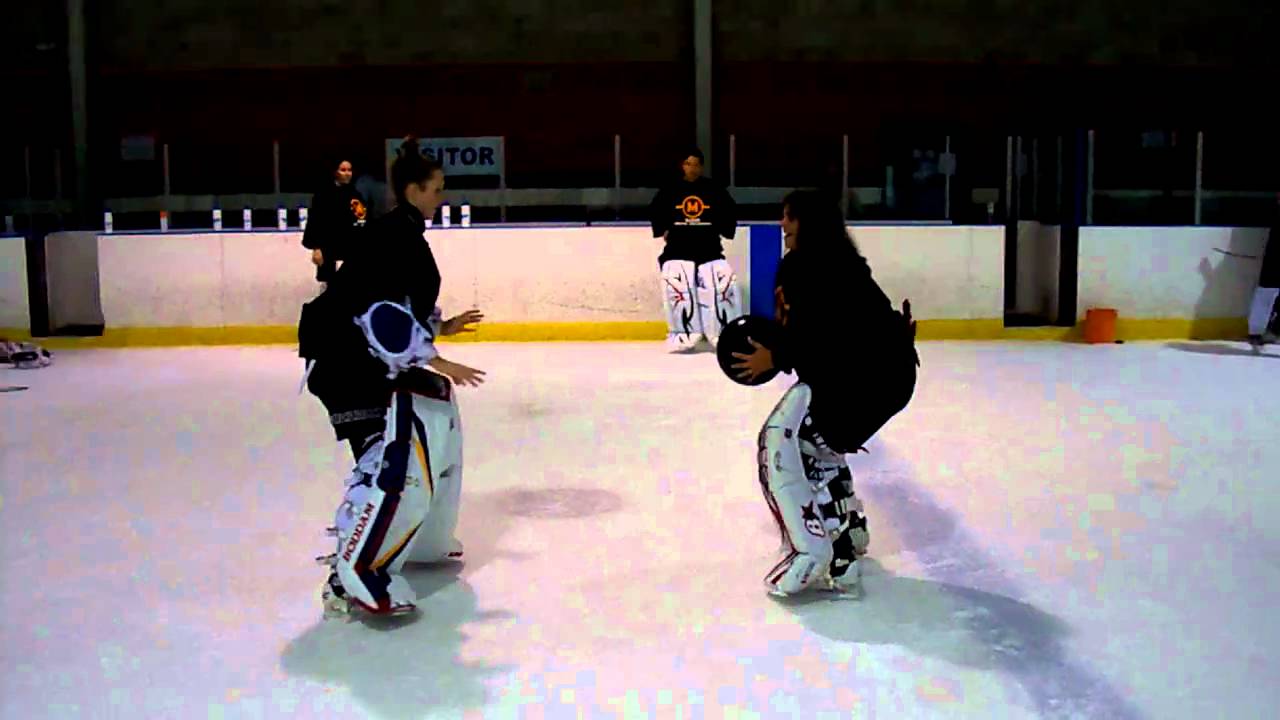 McGuire Goaltending - Goalie Med Ball Training On Ice - YouTube