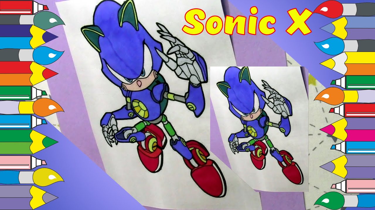 Robotic Sonic coloring page / Supermech Sonic hero - YouTube
