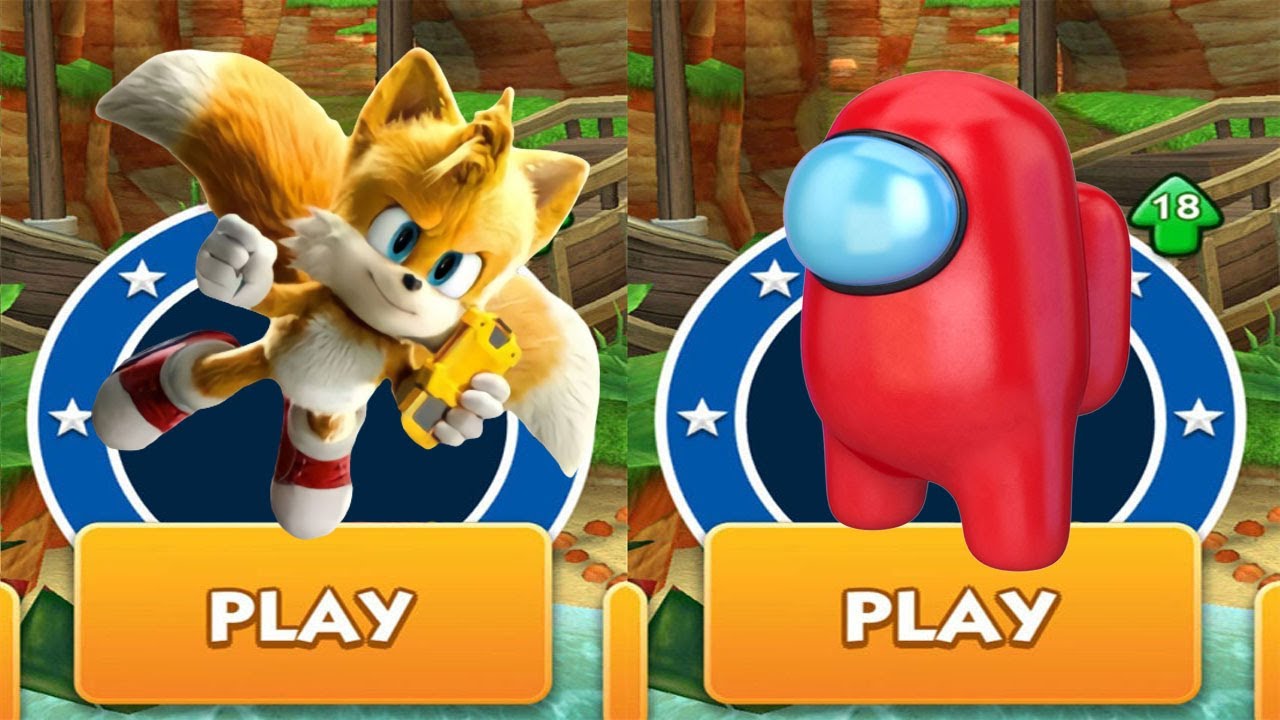 Sonic Dash - Movie Tails vs Among Us Rush vs All Bosses Zazz Eggman ...