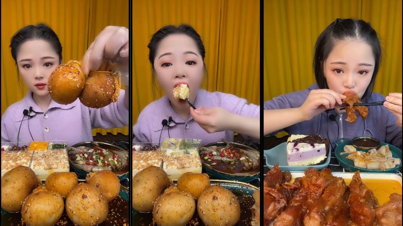 Cute Girl Eating Food So Yummy Mukbang ASMR Ep133 | 可爱的女孩吃食物如此美味 ...
