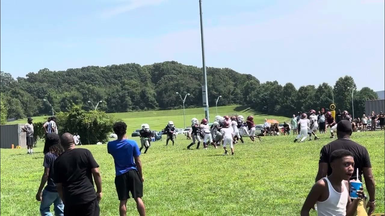 Hard nose running back Mason Gunn Pikesville wildcats American 8u scrimmage vs Edgewood - YouTube