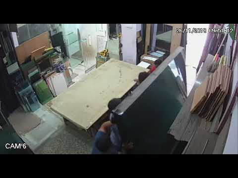 Glass factory accident CCTV footage - YouTube