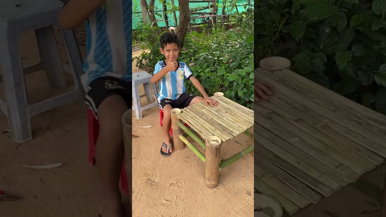 How to make bamboo table to drink tea at home - bamboo furniture - YouTube