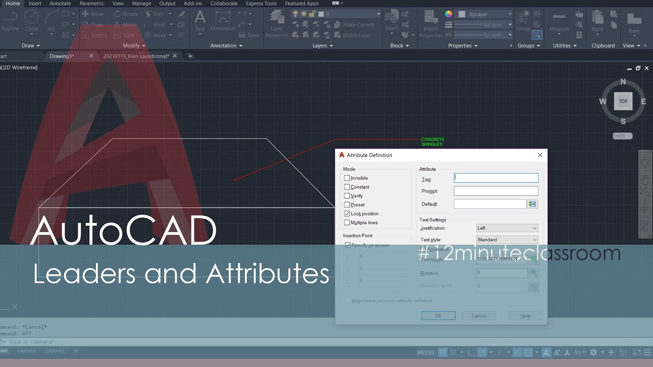 010 AutoCAD Leaders and Attributes - YouTube