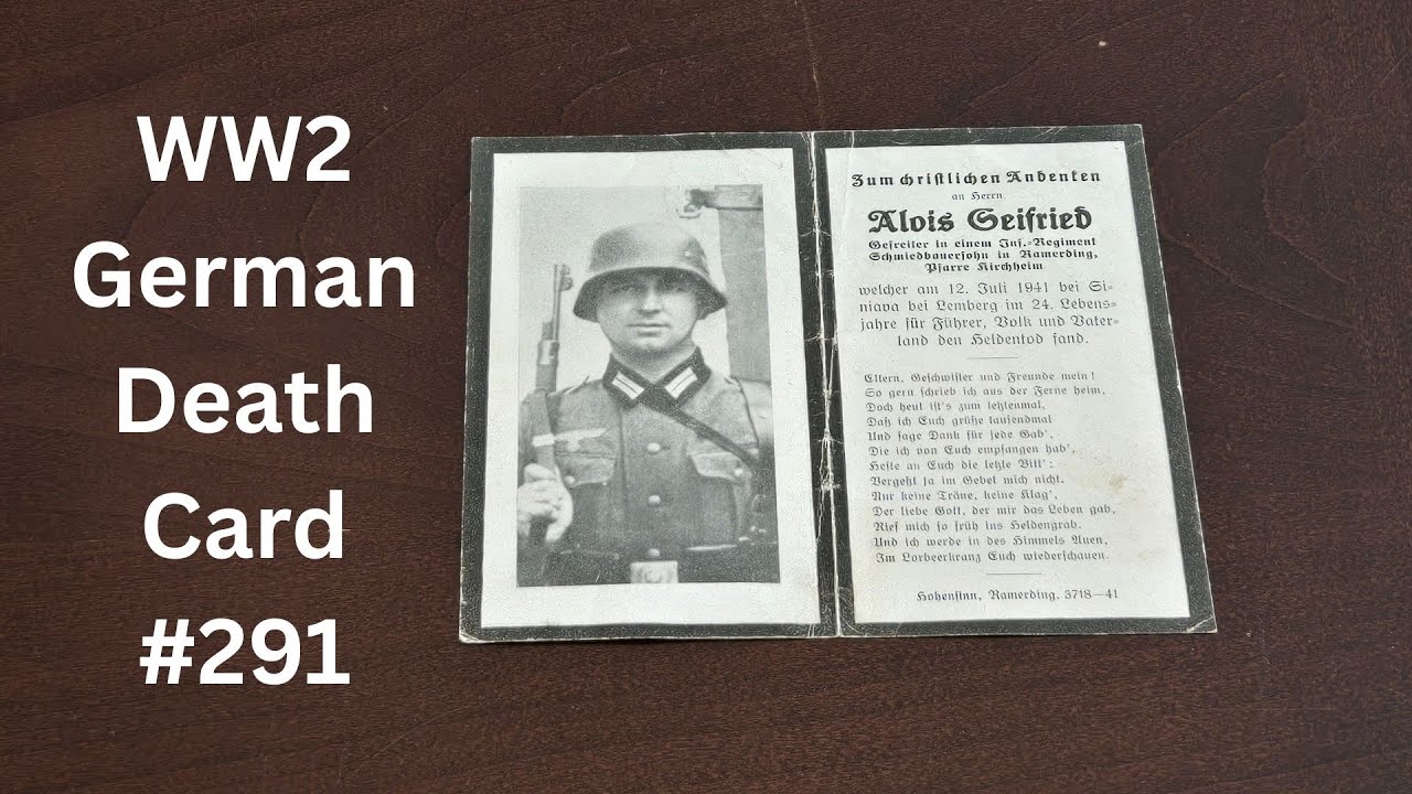 WW2 German Death Card #291 - YouTube