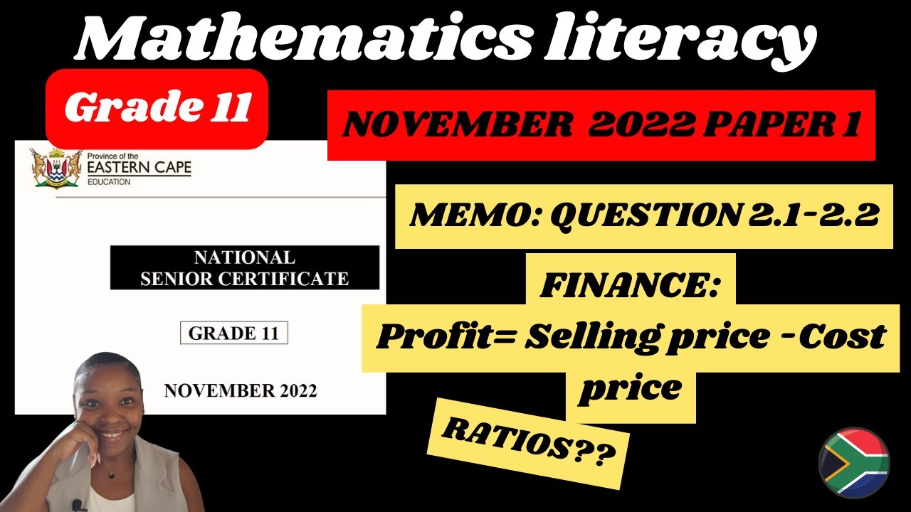 Grade 11 Mathematical Literacy November 2022 paper 1| Exam paper ...