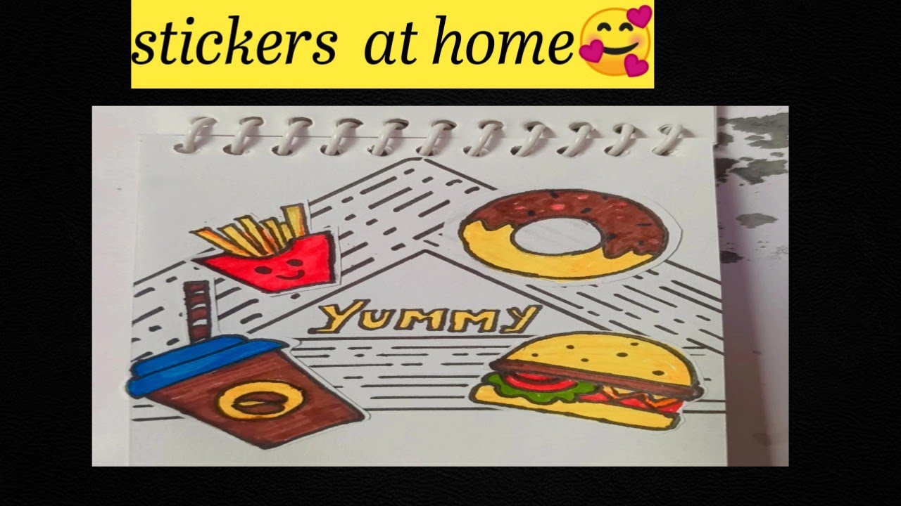 how to make sticker at home| yummy sticker| school craft |school craft ...