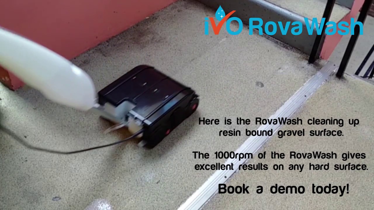 Resin bound floor scrubbing machine - RovaWash - YouTube