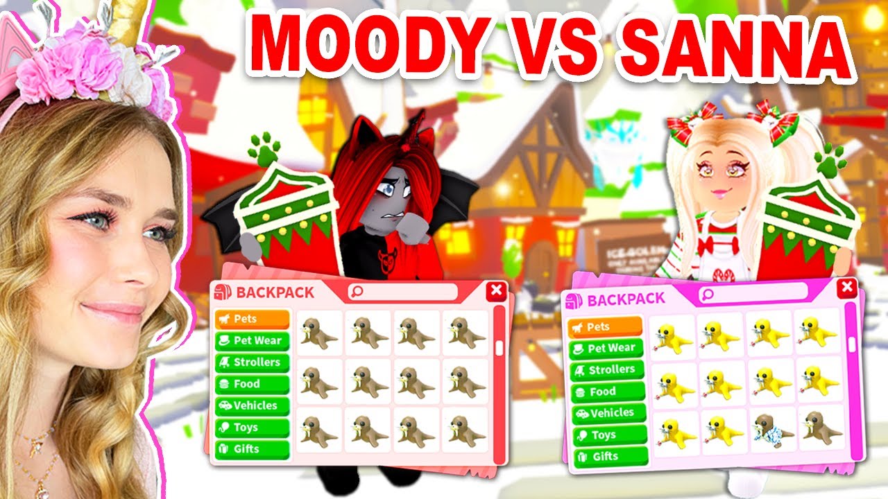 MOODY Vs SANNA Opening Walrus Boxes In Adopt Me! (Roblox) - YouTube