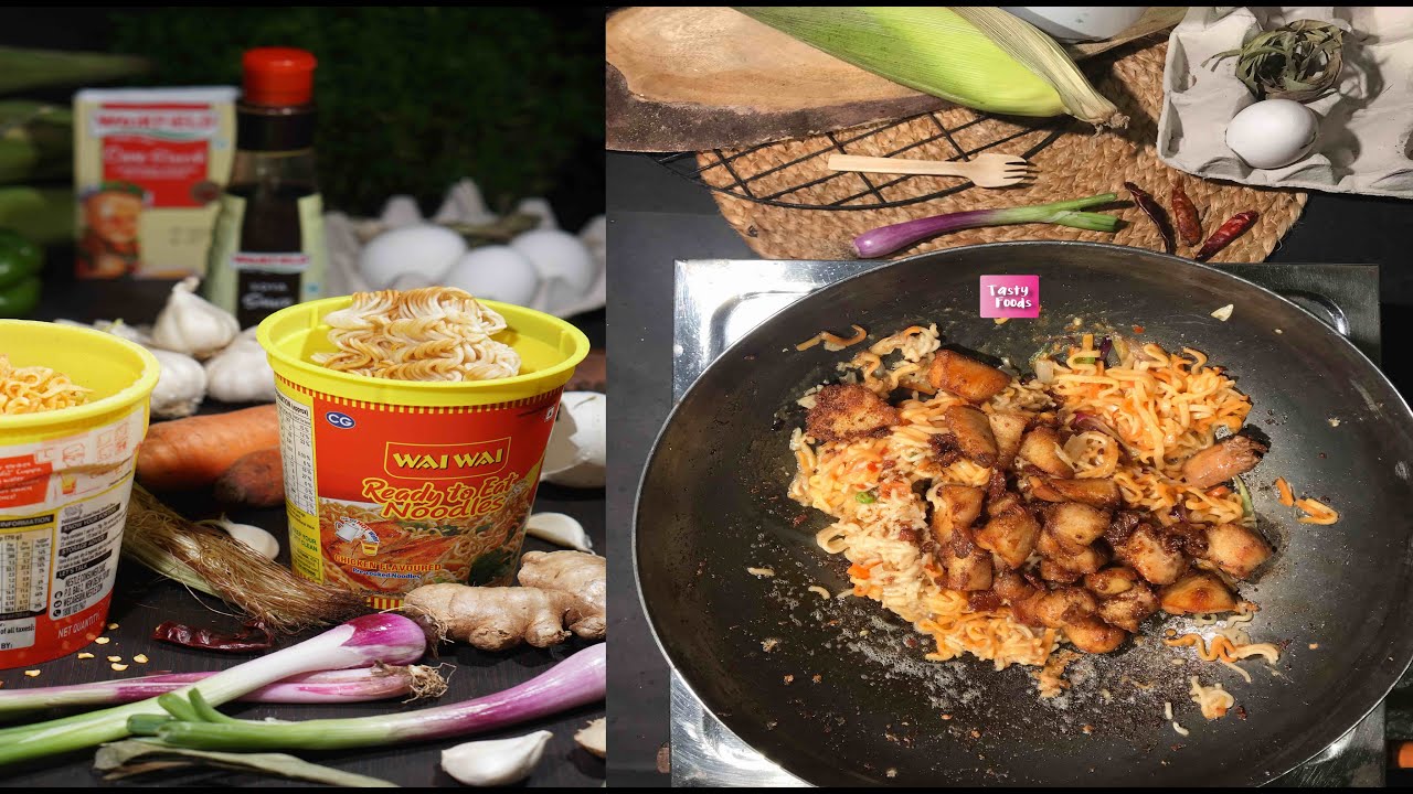 CUP NOODLES to PAN NOODLES | Chicken WAI WAI + MAGGI | @TastyFoods4k ...