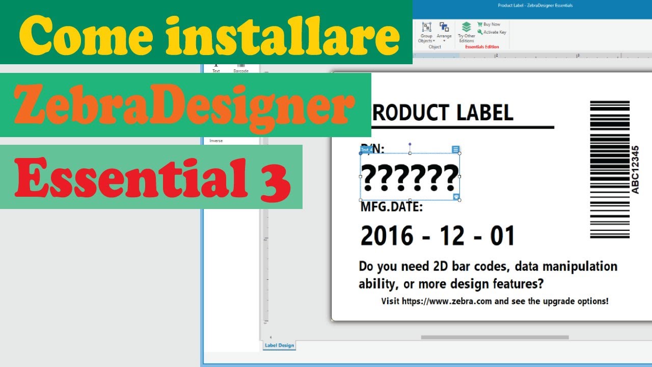COME INSTALLARE ZEBRA DESIGNER ESSENTIAL 3 - YouTube