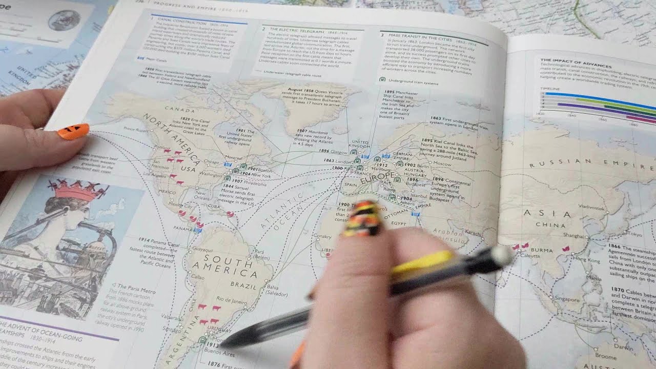 ASMR ~ Maps of 19th Century Industrialization! ~ Transit, Immigration ...